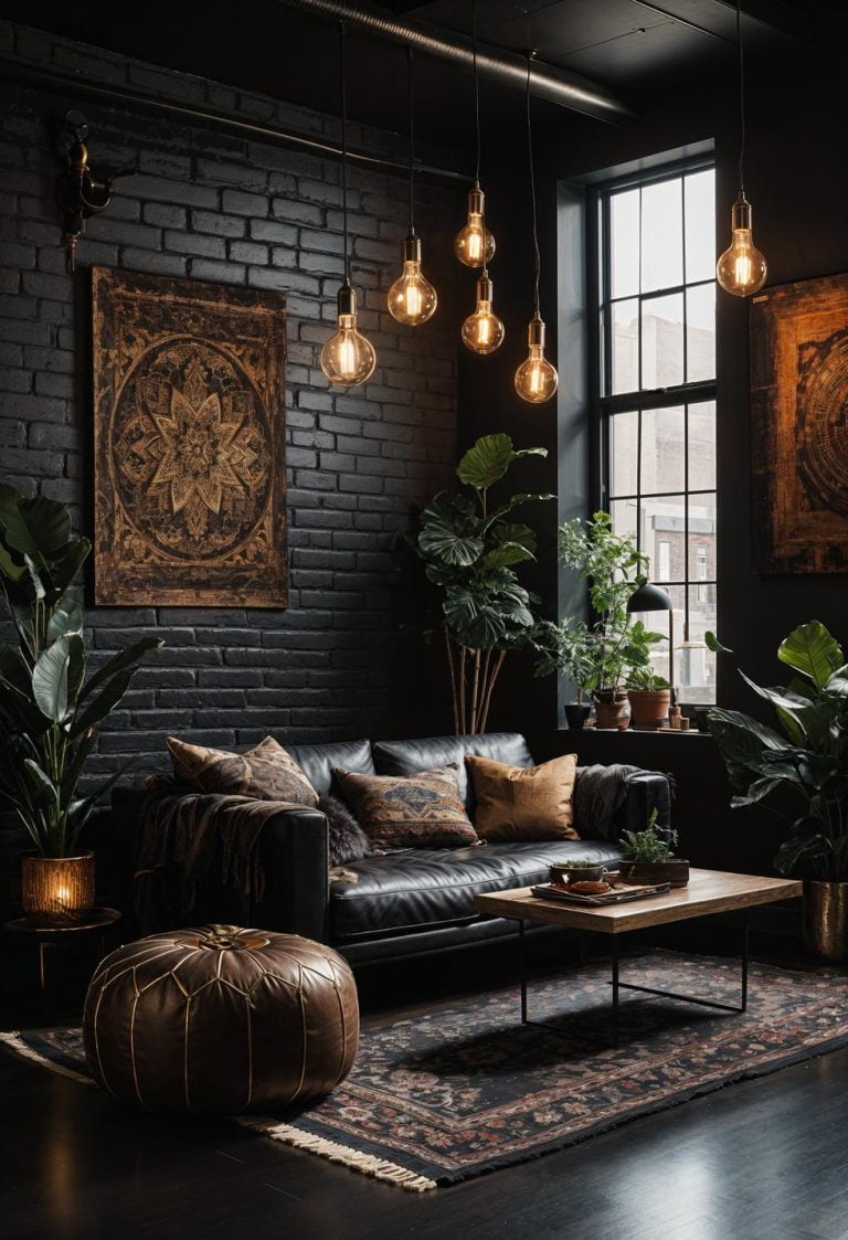 35 Gorgeous Dark Boho Living Room Inspirations - Lovely Harbor