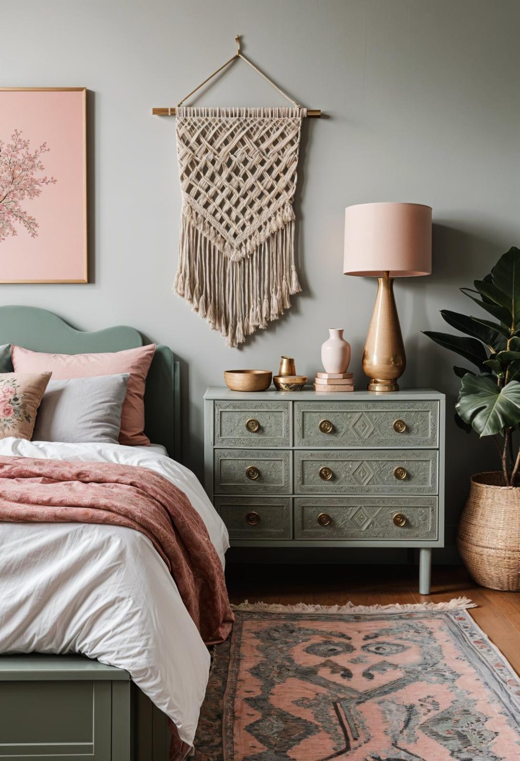 31 Chic Sage Green And Pink Bedroom Inspirations - Lovely Harbor