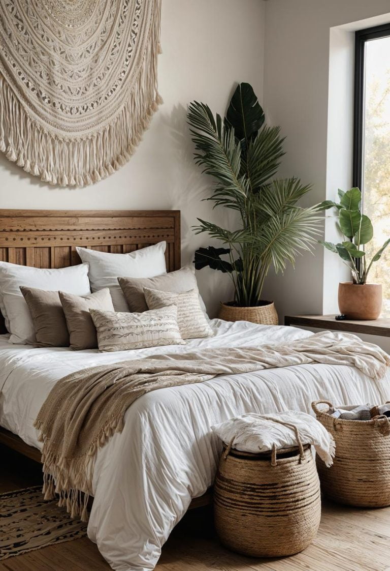 29 Gorgeous Neutral Boho Bedrooms: Dreamy And Relaxing Spaces - Lovely ...