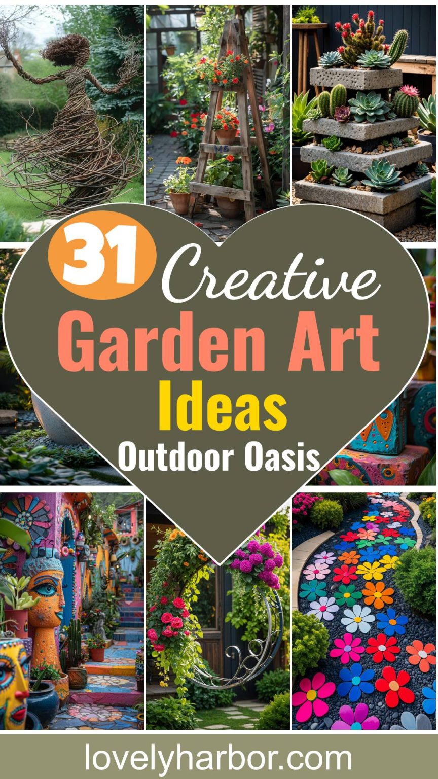31 Creative Garden Art Ideas For A Stunning Outdoor Oasis - Lovely Harbor