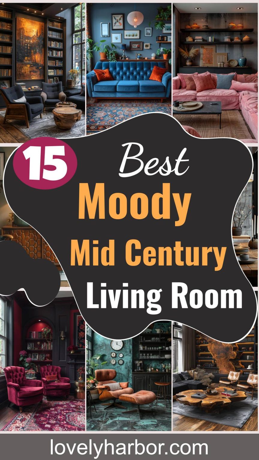 15 Best Moody Mid Century Modern Living Room Ideas - Lovely Harbor