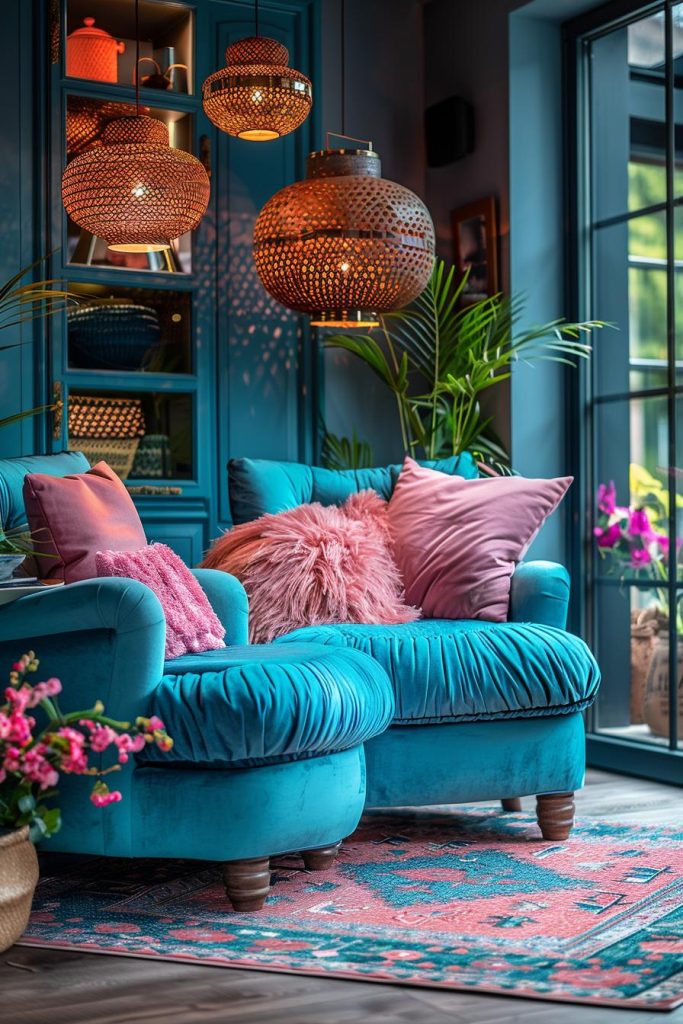 19 Gorgeous Boho Mid-Century Modern Living Room - Lovely Harbor