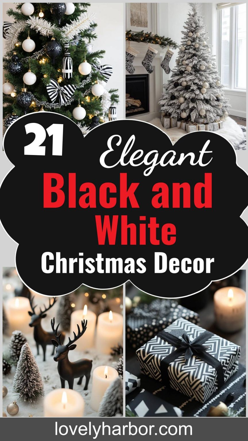 21 Elegant Black And White Christmas Decor Ideas - Lovely Harbor
