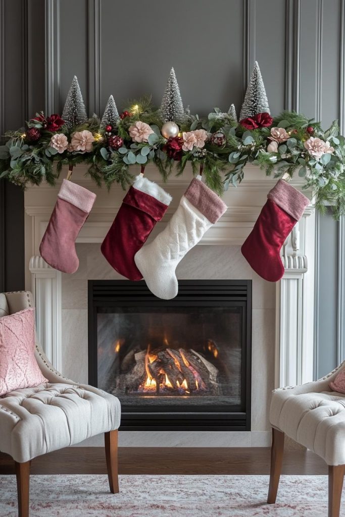 15 Chic Christmas Mantle Decor Ideas For Cozy Fireplaces - Lovely Harbor