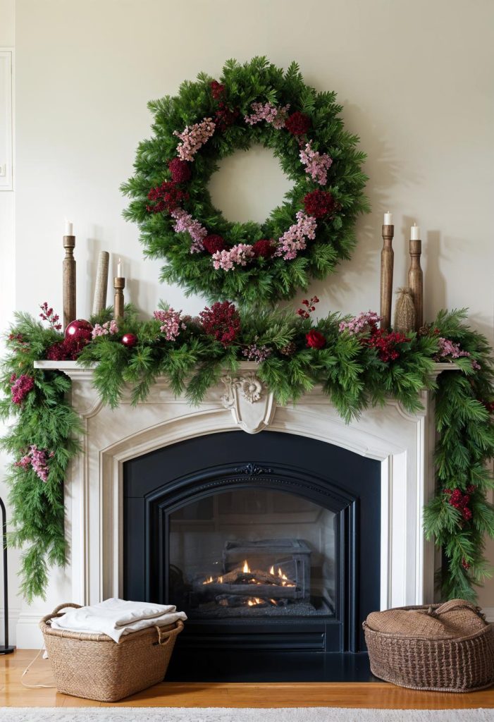 15 Chic Christmas Mantle Decor Ideas For Cozy Fireplaces - Lovely Harbor