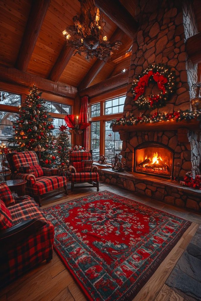 21 Cozy Mountain Lodge Christmas Decor Ideas - Lovely Harbor