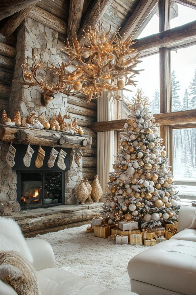 21 Cozy Mountain Lodge Christmas Decor Ideas - Lovely Harbor