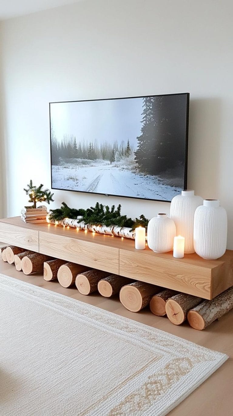 21 Trendy TV Stand Christmas Decor Ideas To Inspire You - Lovely Harbor
