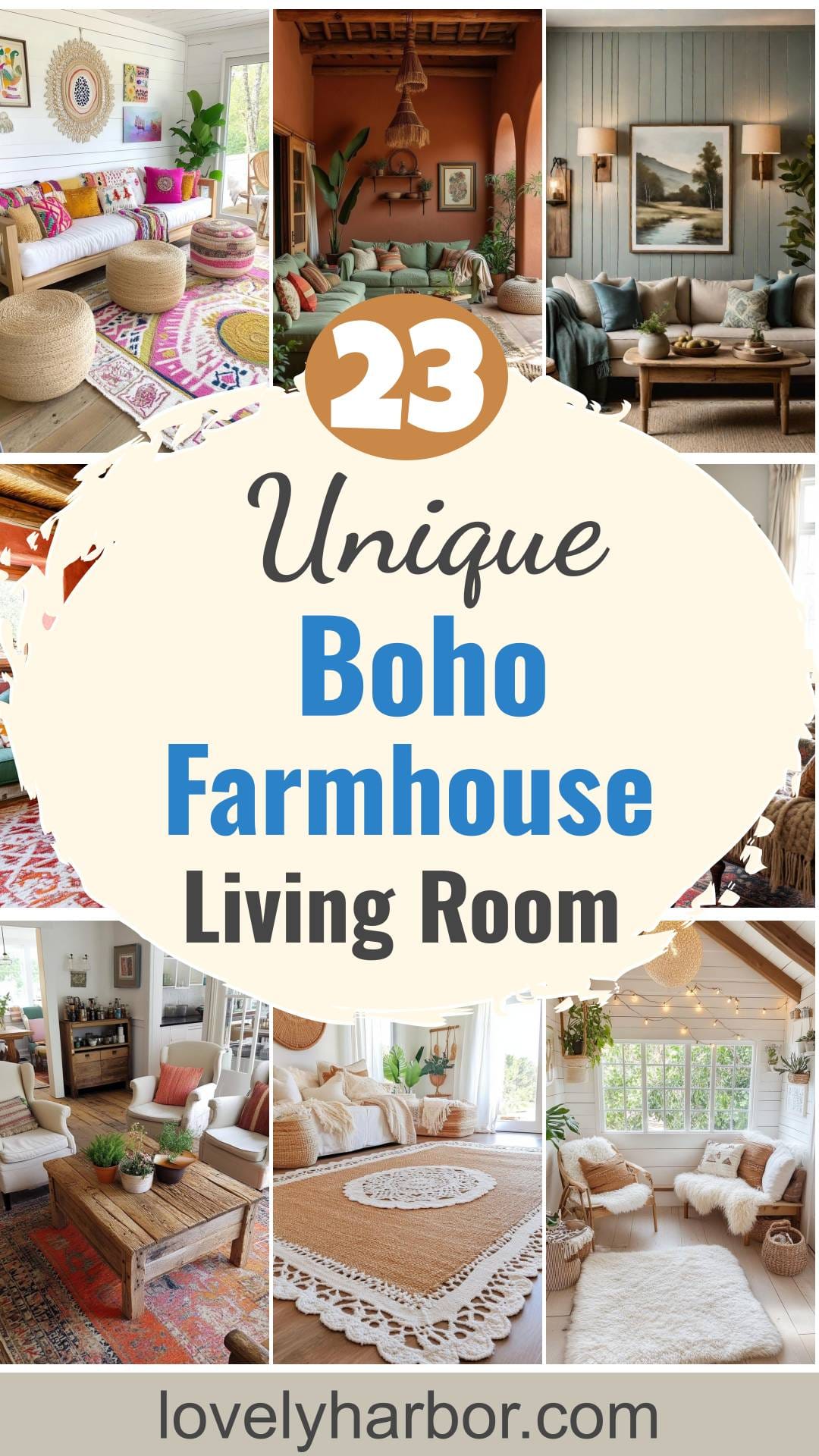 23 Unique Boho Farmhouse Living Room Ideas To Copy - Lovely Harbor