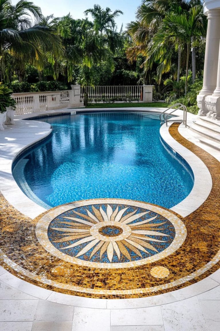 15 Stunning Pool Tiling Ideas For A Unique Backyard Escape - Lovely Harbor