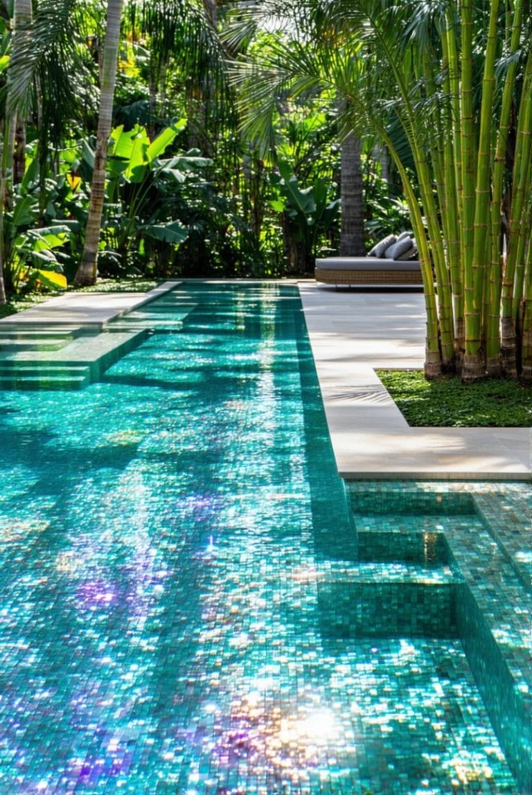 15 Stunning Pool Tiling Ideas For A Unique Backyard Escape - Lovely Harbor