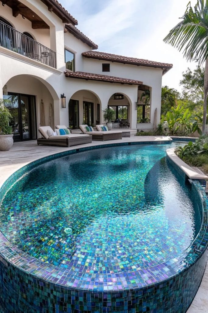 15 Stunning Pool Tiling Ideas For A Unique Backyard Escape - Lovely Harbor