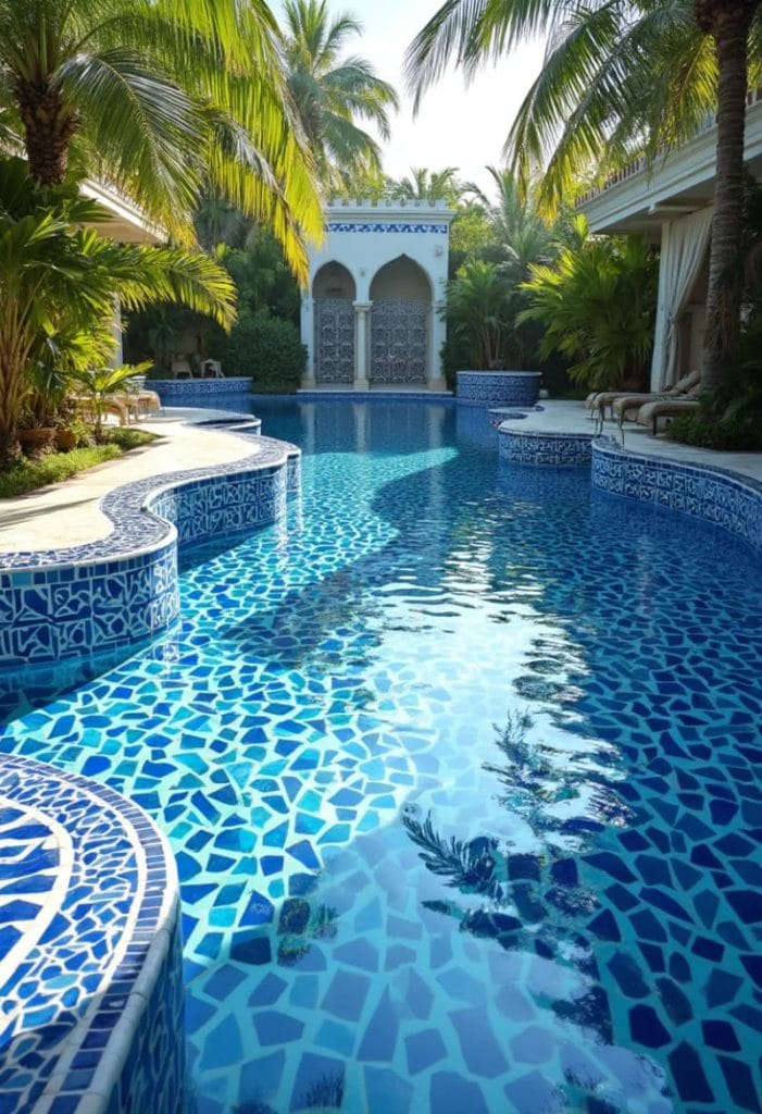 15 Stunning Pool Tiling Ideas For A Unique Backyard Escape - Lovely Harbor