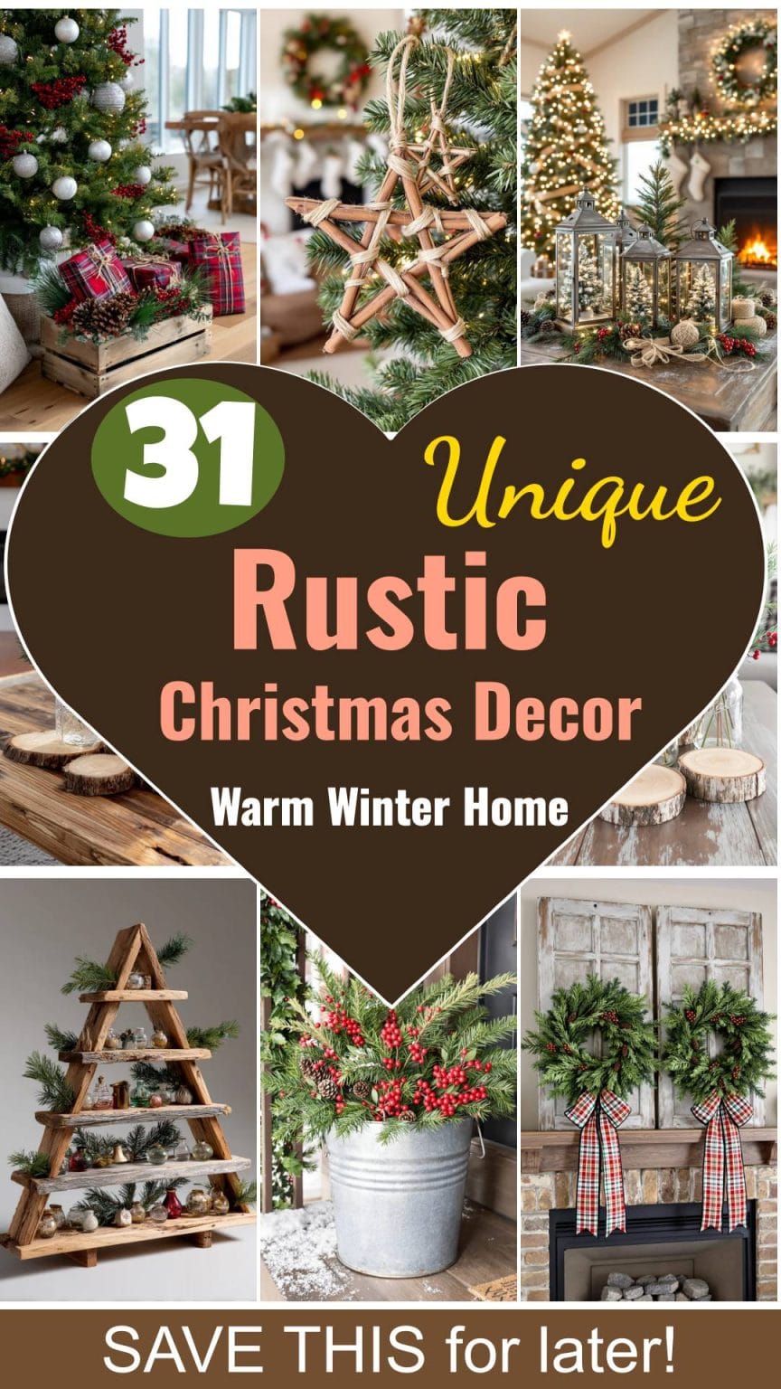 31 Unique Rustic Christmas Decorations For A Warm Winter Home - Lovely ...