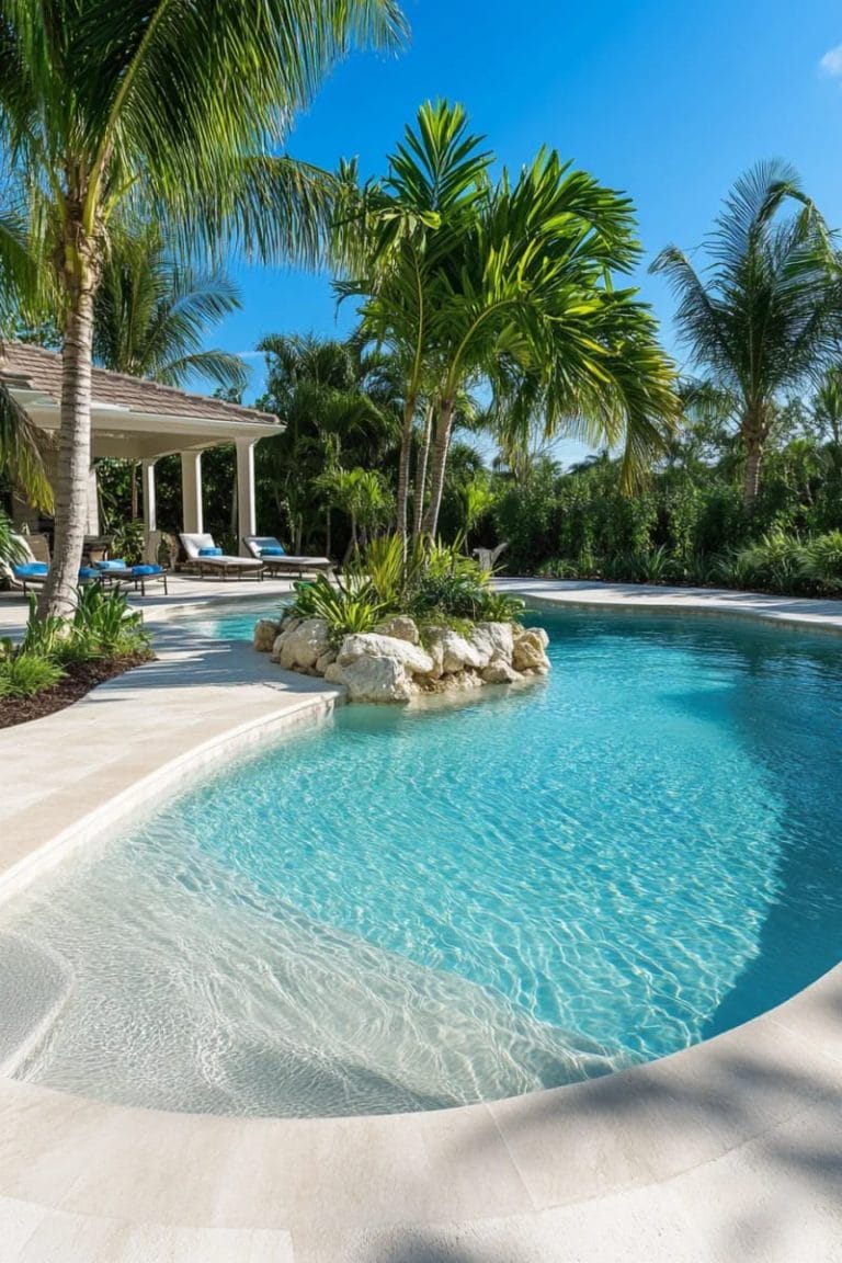 15 Unique Beach Entry Pool Ideas For Your Backyard Oasis - Lovely Harbor