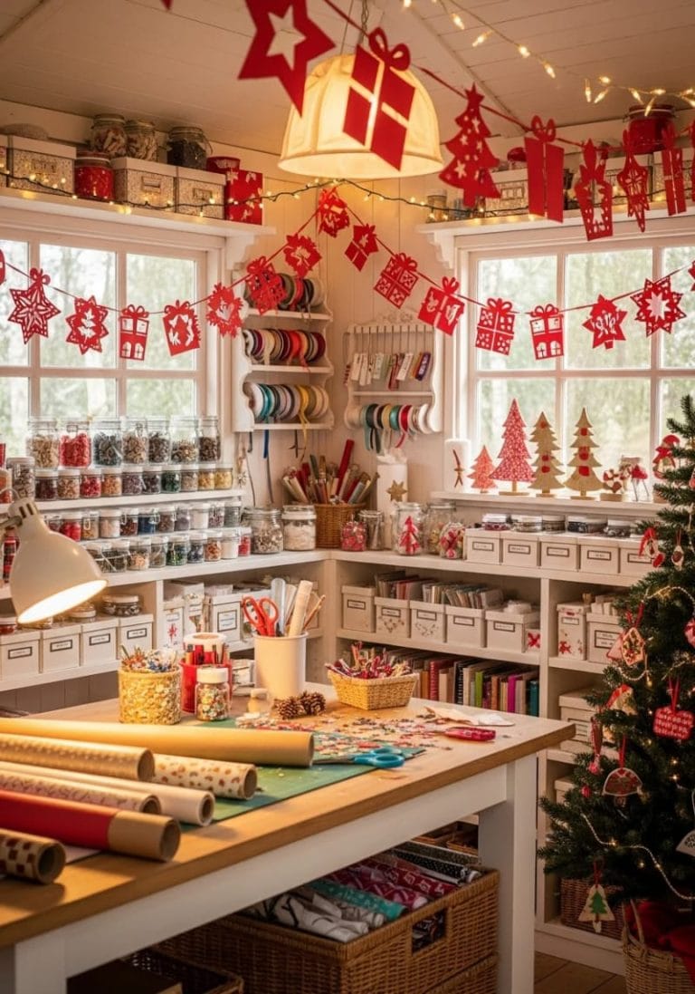 15 Creative Craft Room Christmas Decor Ideas For 2025 - Lovely Harbor