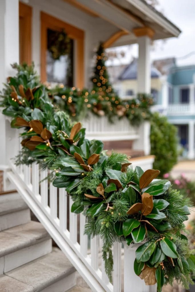 15 Best Front Porch Christmas Garland Ideas For Instant Holiday Charm ...