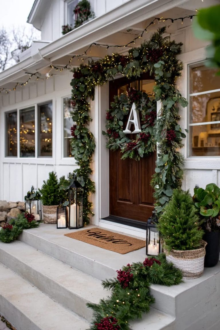 21 Festive Christmas Doorstep Decor Ideas For A Warm Welcome - Lovely ...