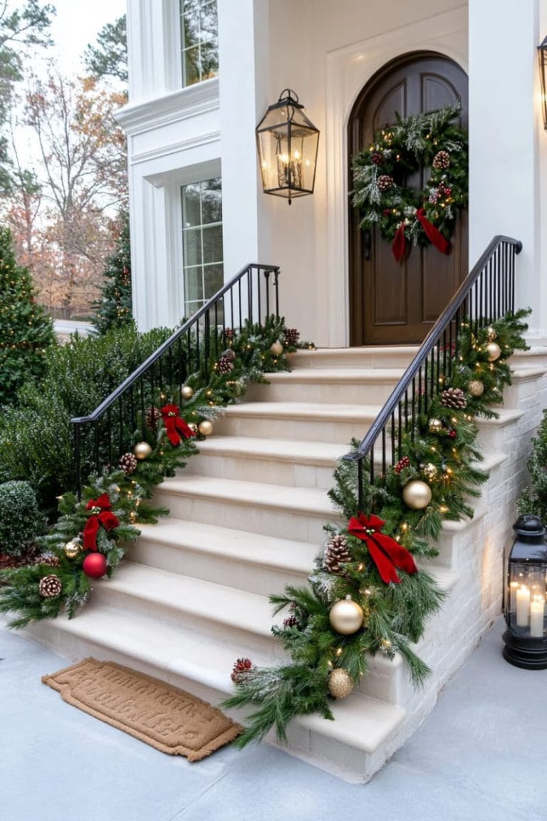 21 Festive Christmas Doorstep Decor Ideas For A Warm Welcome - Lovely ...