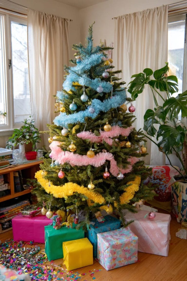 21 Whimsical Colorful Christmas Trees That Wow! - Lovely Harbor