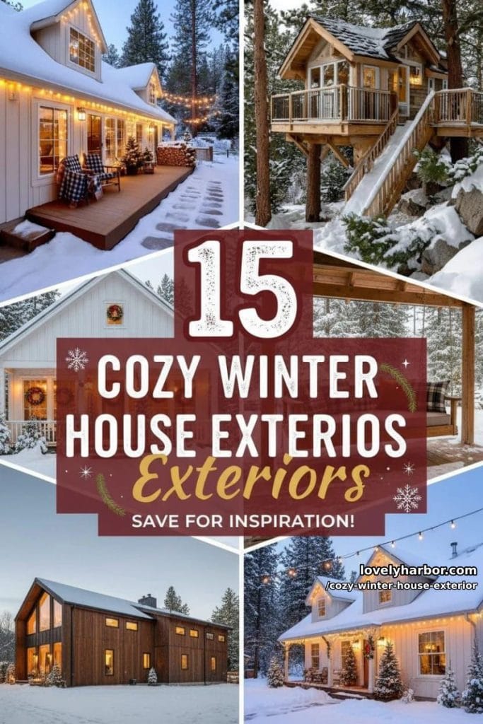 15 Cozy Winter House Exteriors For A Magical Season - Lovely Harbor
