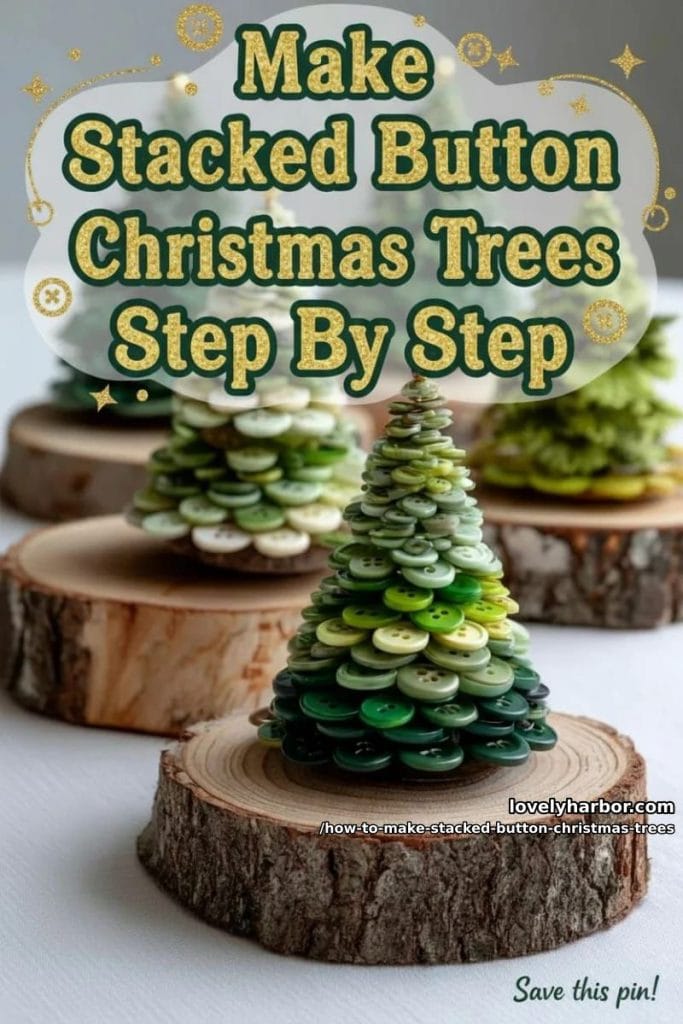 How To Make Stacked Button Christmas Trees For The Holidays - Lovely Harbor