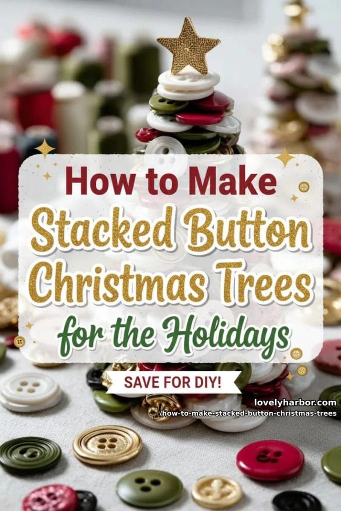 How To Make Stacked Button Christmas Trees For The Holidays - Lovely Harbor