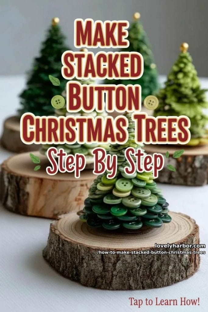How To Make Stacked Button Christmas Trees For The Holidays - Lovely Harbor