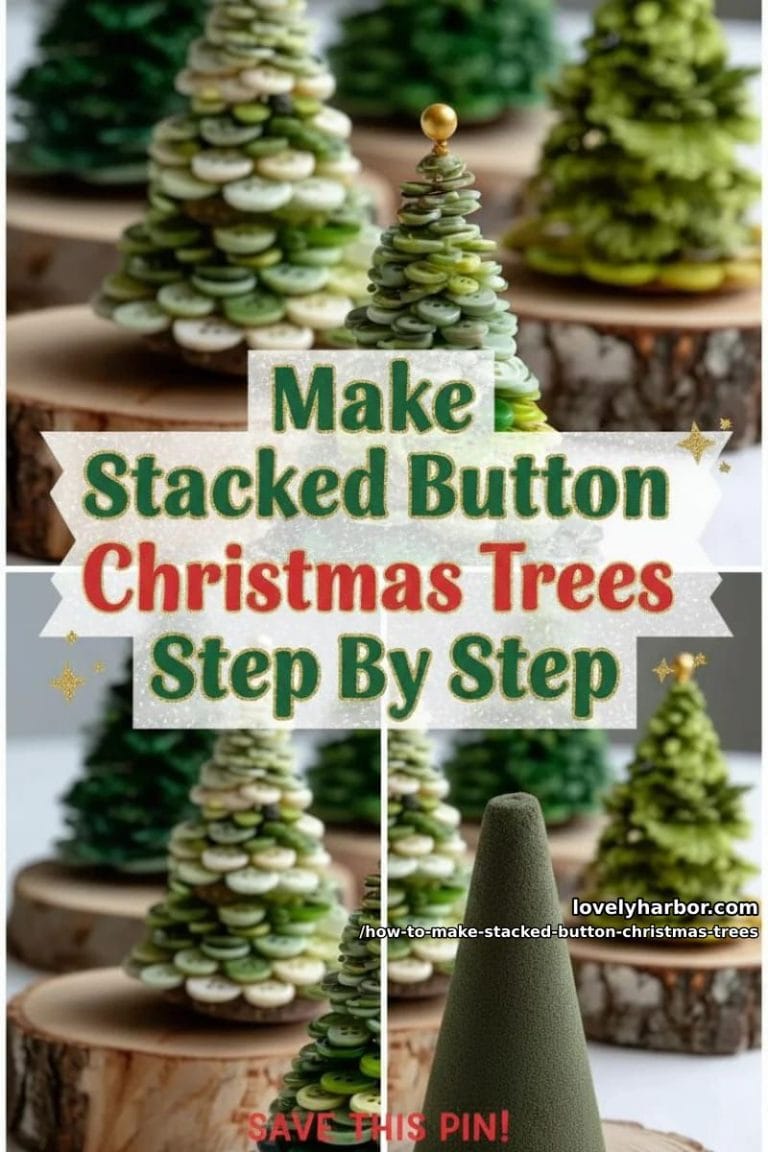How To Make Stacked Button Christmas Trees For The Holidays - Lovely Harbor