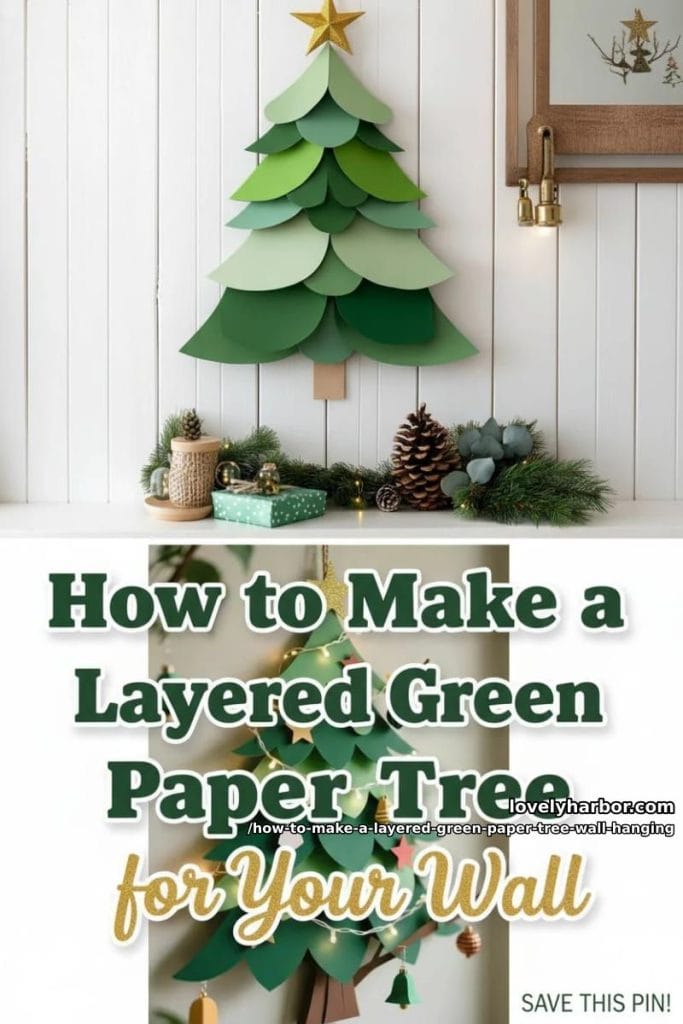 How To Make A Layered Green Paper Tree For Your Wall - Lovely Harbor
