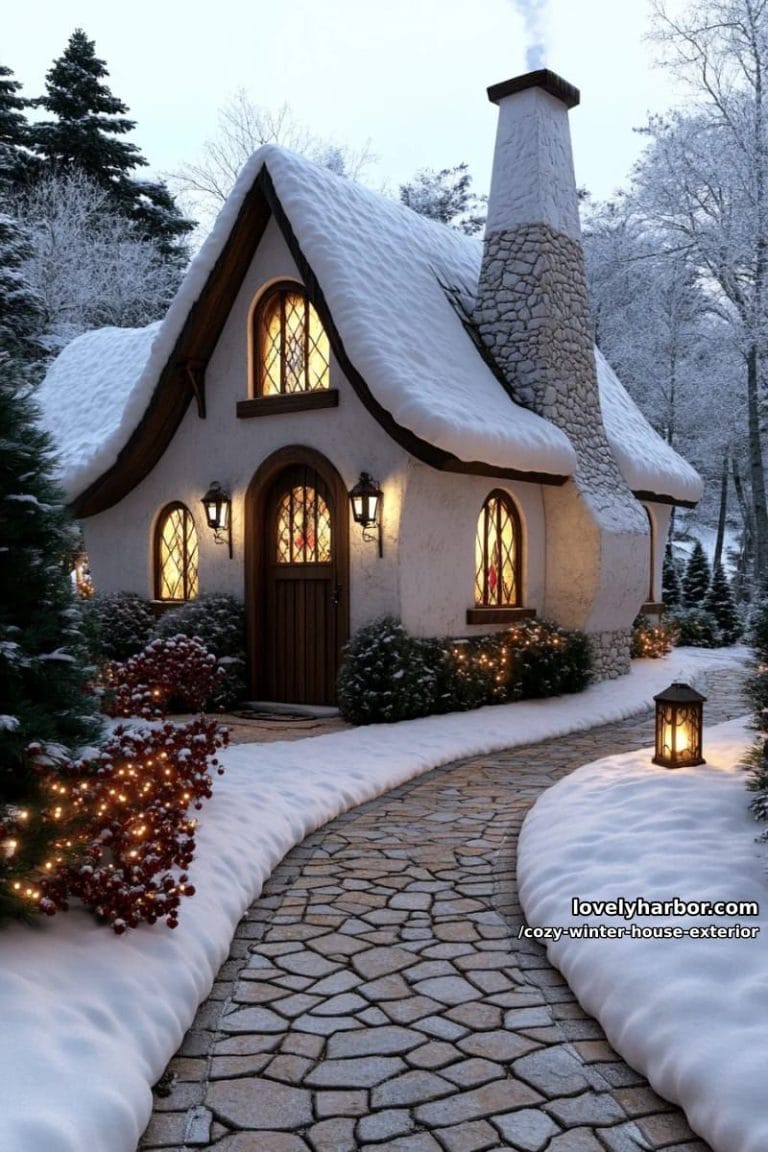 15 Cozy Winter House Exteriors For A Magical Season - Lovely Harbor