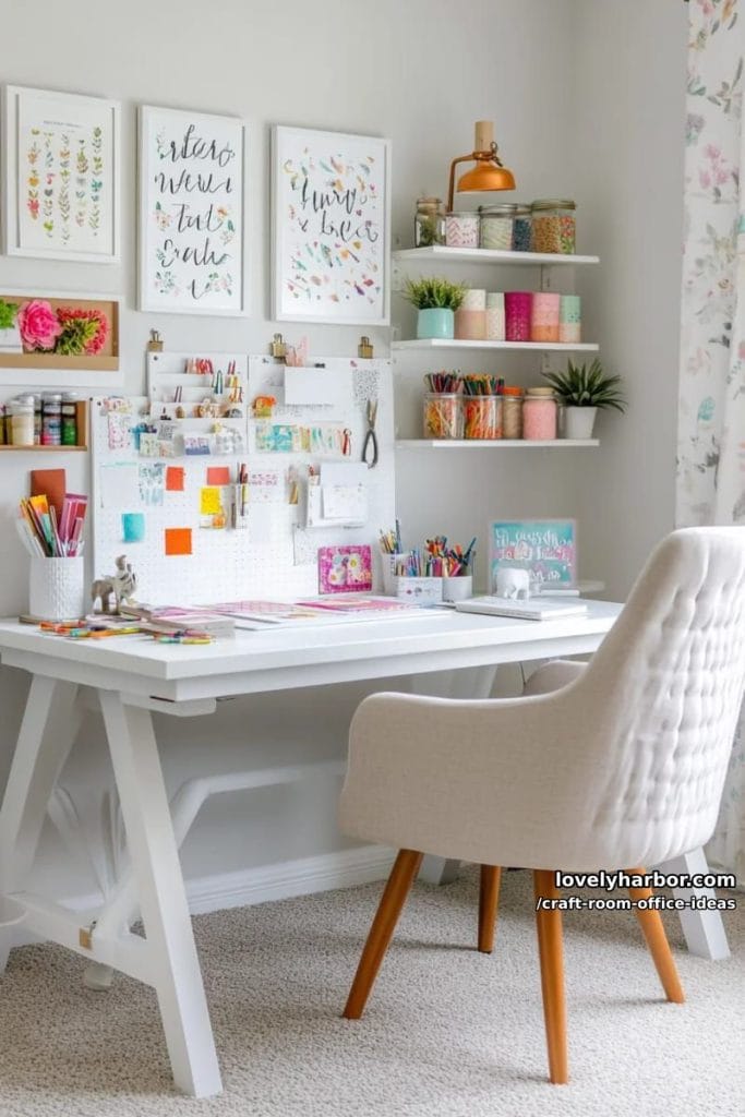 15 Eclectic Craft Room Office Ideas For Modern Creatives - Lovely Harbor