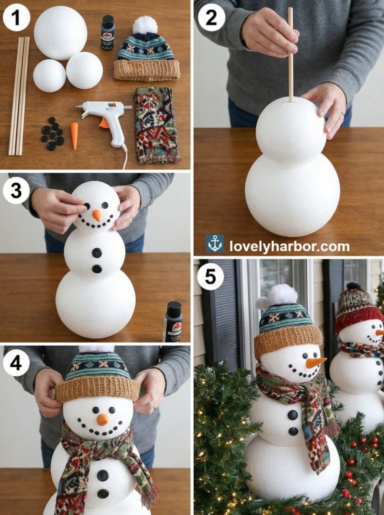 How To Make Adorable DIY Topiary Snowmen For Your Winter Porch - Lovely ...