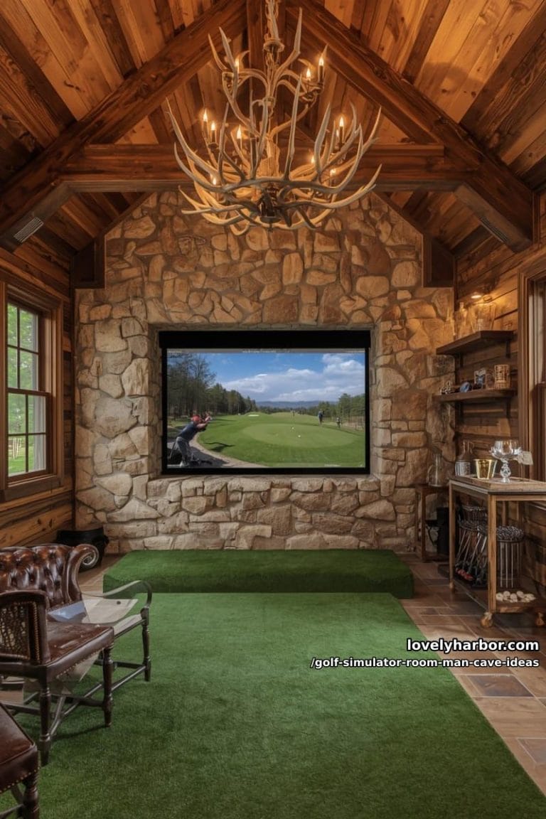 15 Cool Man Cave With Golf Simulator Room - Lovely Harbor