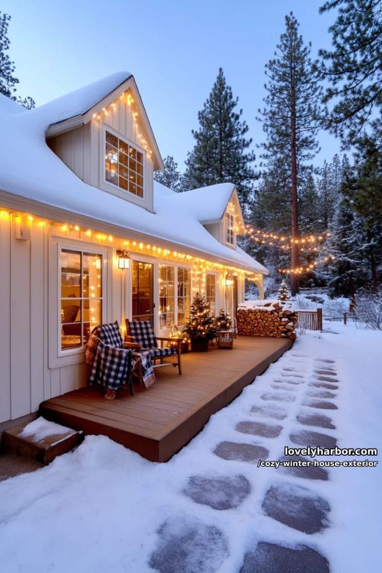 15 Cozy Winter House Exteriors For A Magical Season - Lovely Harbor