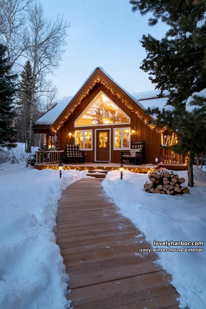 15 Cozy Winter House Exteriors For A Magical Season - Lovely Harbor