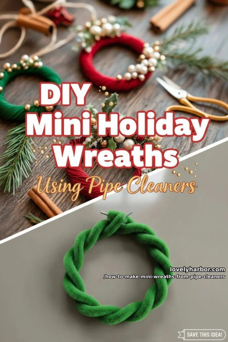 How To Make Cute Mini Holiday Wreaths From Pipe Cleaners - Lovely Harbor