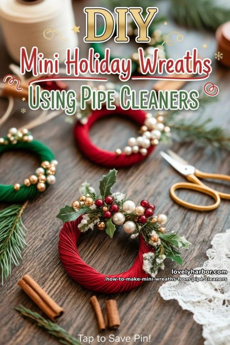 How To Make Cute Mini Holiday Wreaths From Pipe Cleaners - Lovely Harbor