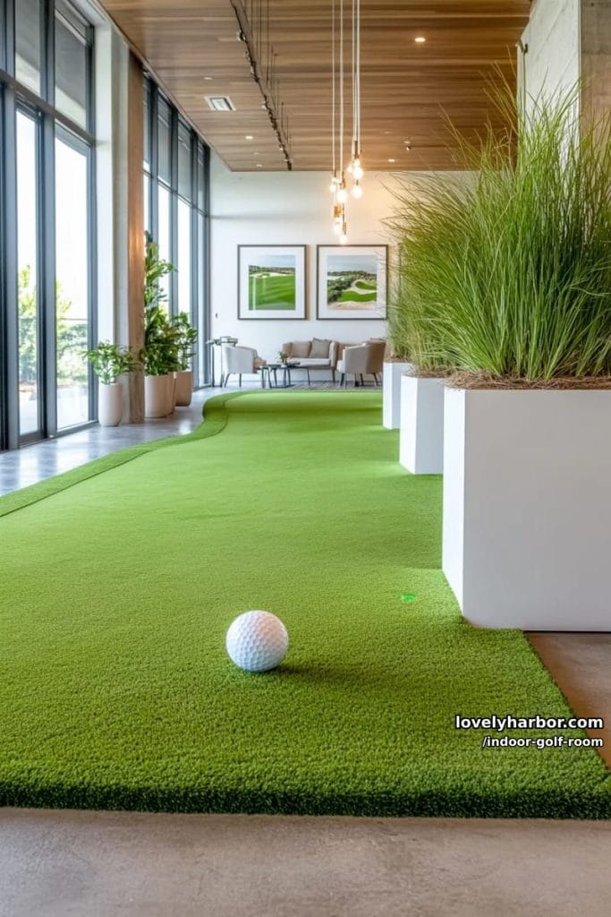 15 Classy Indoor Golf Room Designs For Modern Homes - Lovely Harbor