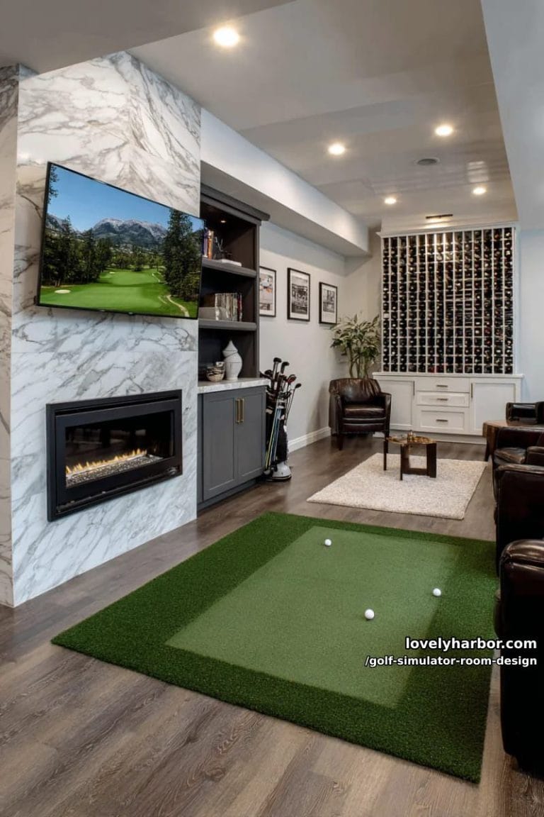 15 Chic Golf Simulator Room Designs To Help Update Your Space! - Lovely ...