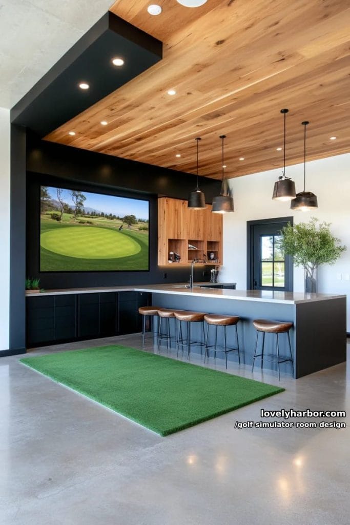 15 Chic Golf Simulator Room Designs To Help Update Your Space! - Lovely ...