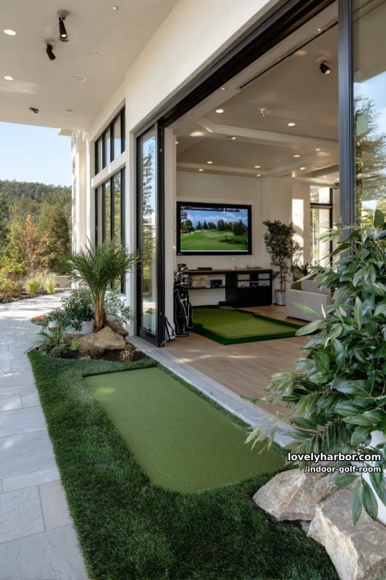 15 Classy Indoor Golf Room Designs For Modern Homes - Lovely Harbor
