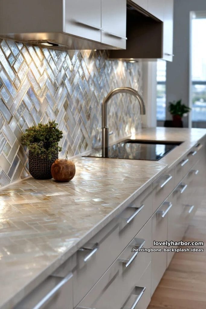 15 Herringbone Backsplash Design Ideas For Your Kitchen - Lovely Harbor