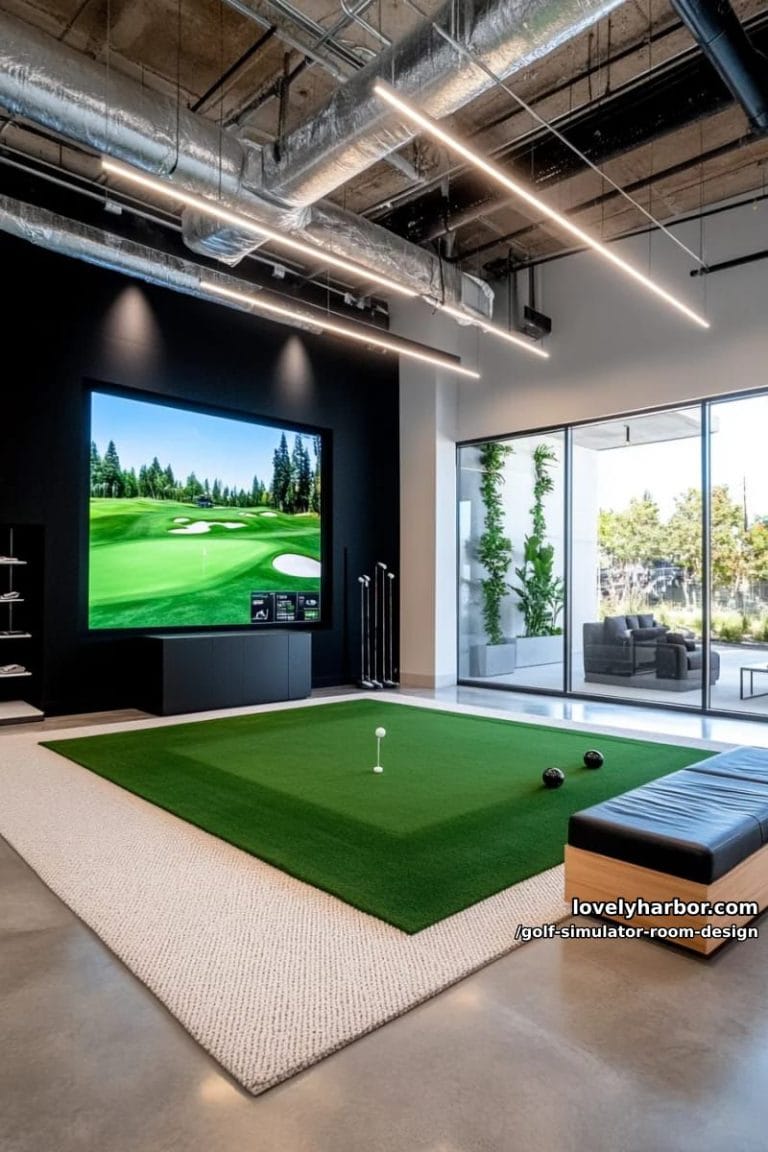 15 Chic Golf Simulator Room Designs To Help Update Your Space! - Lovely ...