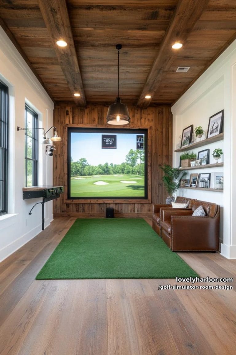 15 Chic Golf Simulator Room Designs To Help Update Your Space! - Lovely ...