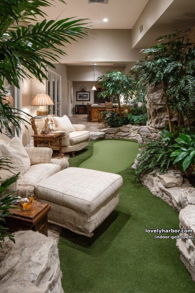 15 Classy Indoor Golf Room Designs For Modern Homes - Lovely Harbor