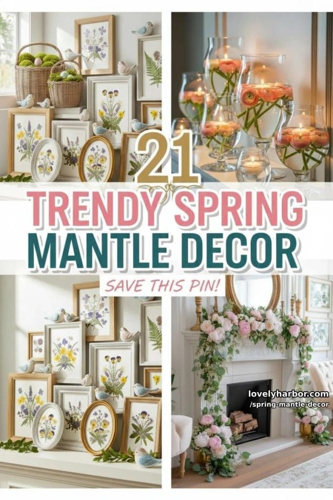 21 Trendy Spring Mantle Decor For A Lively Home - Lovely Harbor
