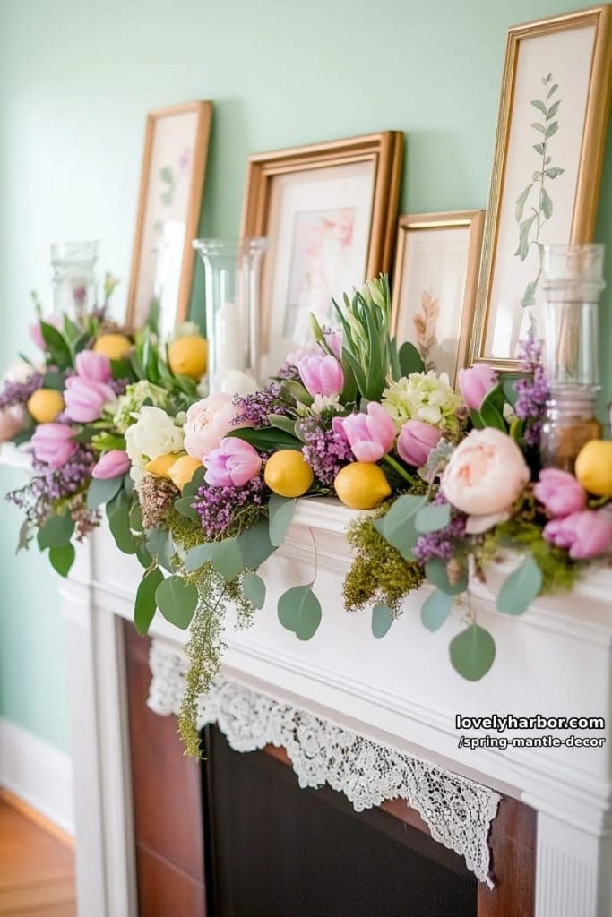 21 Trendy Spring Mantle Decor For A Lively Home - Lovely Harbor