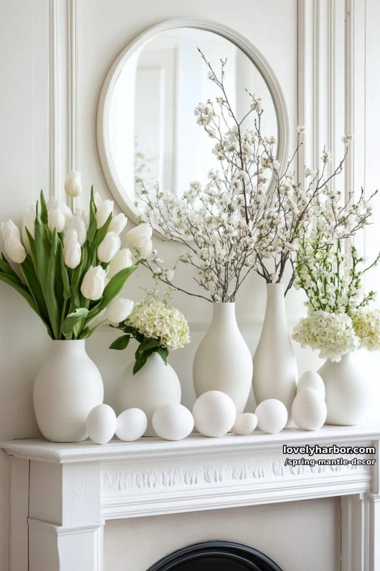 21 Trendy Spring Mantle Decor For A Lively Home - Lovely Harbor