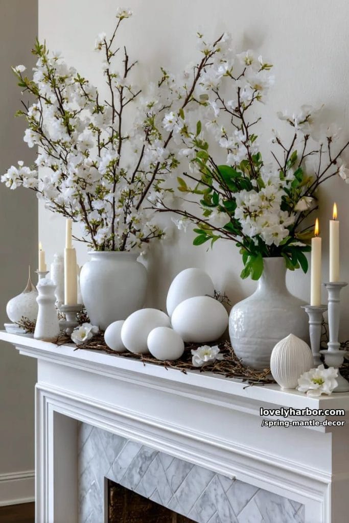 21 Trendy Spring Mantle Decor For A Lively Home - Lovely Harbor